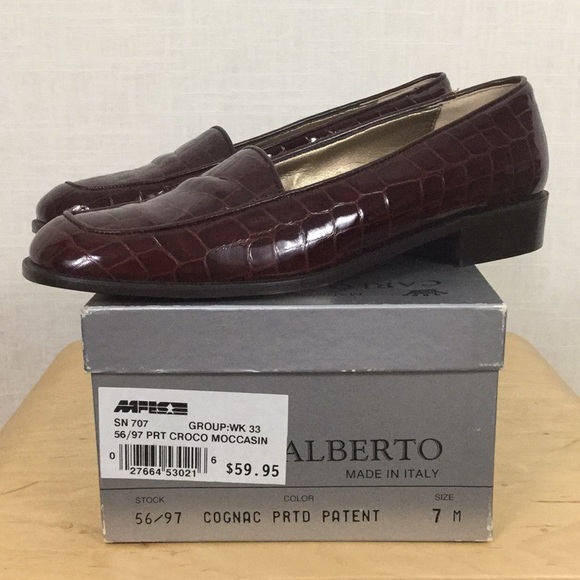 Carlo Alberto | Shoes | Nib Carlo Alberto Cognac Crocembossed Loafers ...